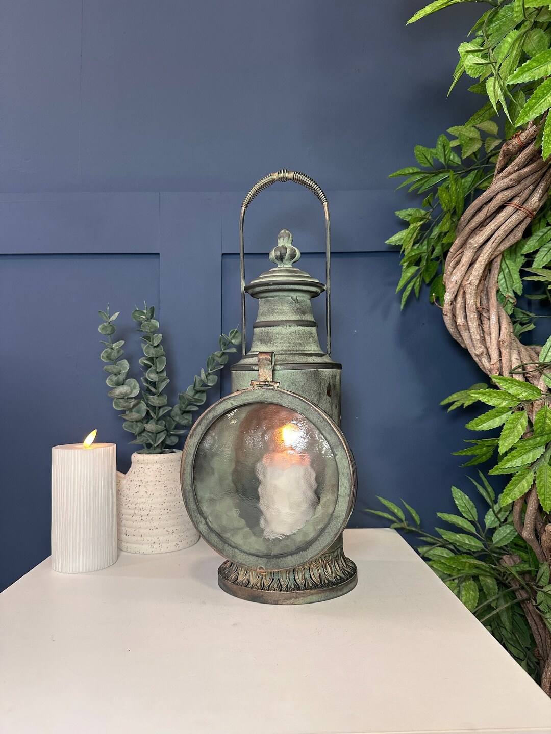 Vintage Railway Lantern Candle Holder Floor Table Lantern | Hand Welded ...