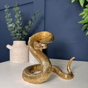 Gold Snake Ornament Art Sculpture Halloween Home Decor Table Decor Hand ...