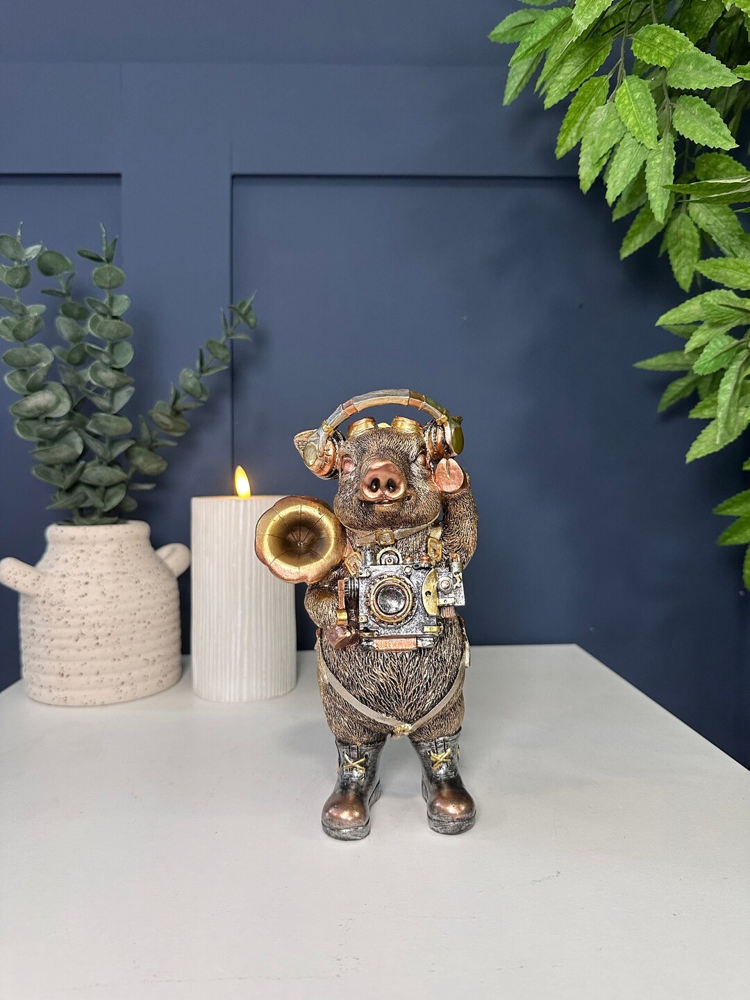 Detailed Steampunk Style Musical Pig Ornament Art Sculpture | Unusual ...