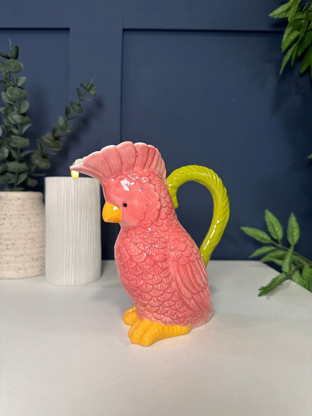 Pink Parrot Ceramic Jug | Kitchen Accessories Home Decor | Unique Gifts ...