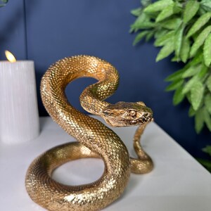Gold Snake Ornament Art Sculpture Halloween Home Decor Table Decor Hand ...