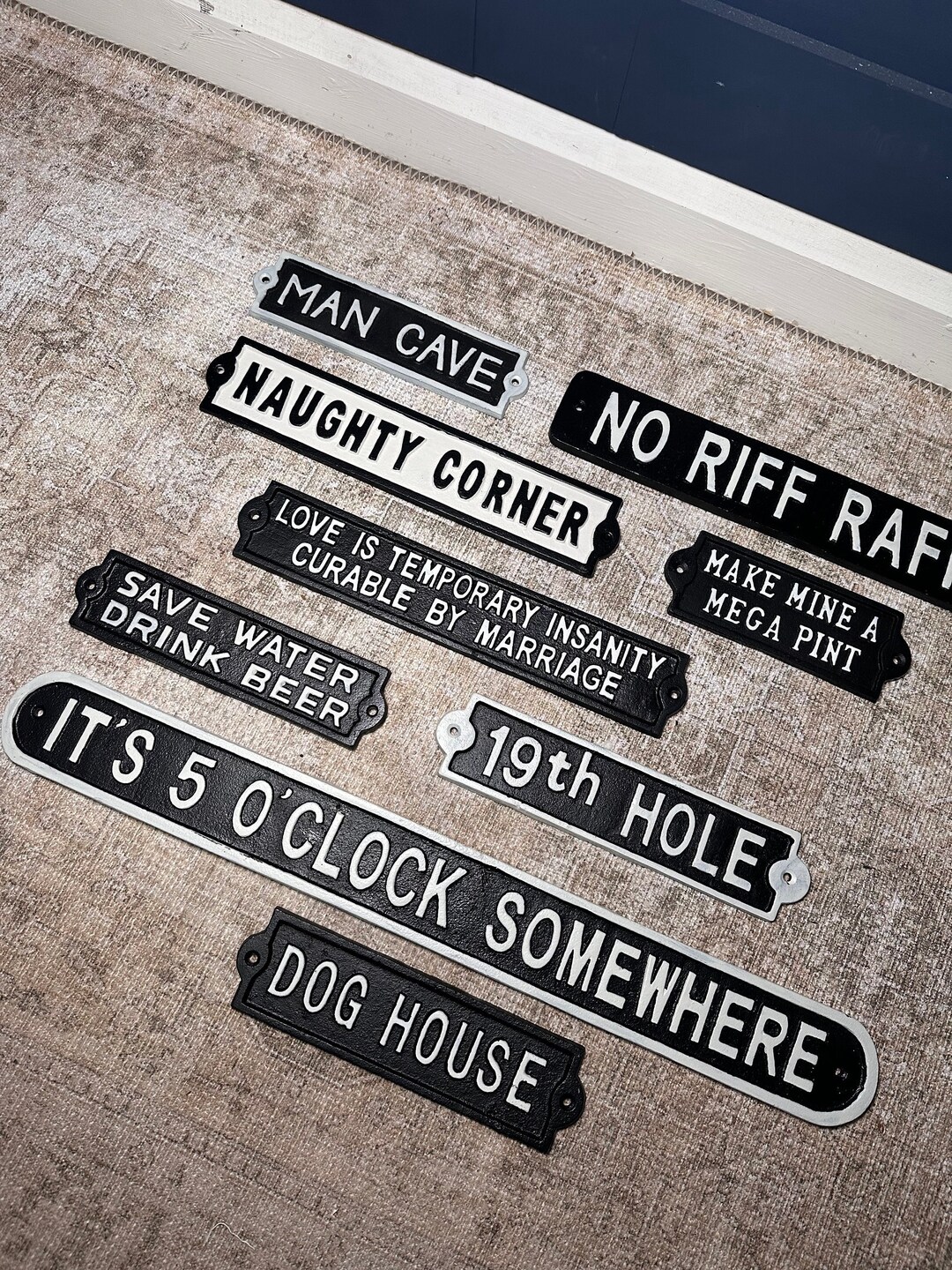 Novelty Cast Iron Wall Sign Ideas for Him Wall Decor Funny Gift Hand ...