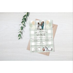 Little Bear Birthday Invite - Etsy