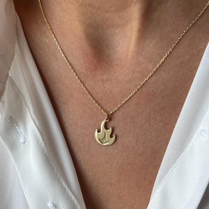 Sterling Silver Flame Necklace: Fire Jewelry Gift - Etsy