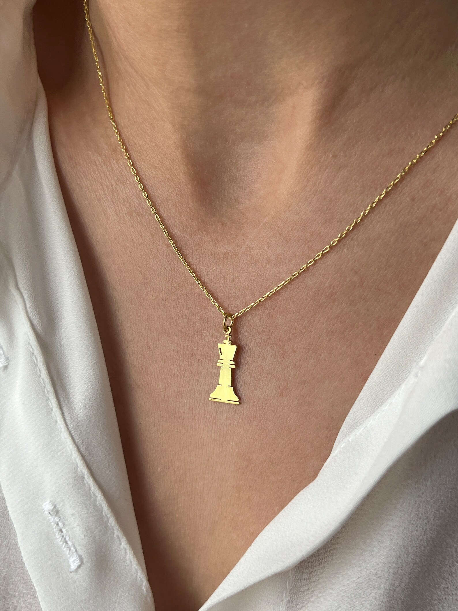 Rook Necklace · 925 Sterling Silver · Chess Necklace · Chess Lover Gift ...