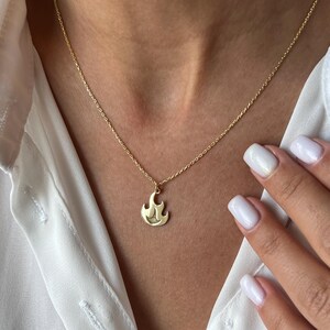 Sterling Silver Flame Necklace: Fire Jewelry Gift - Etsy