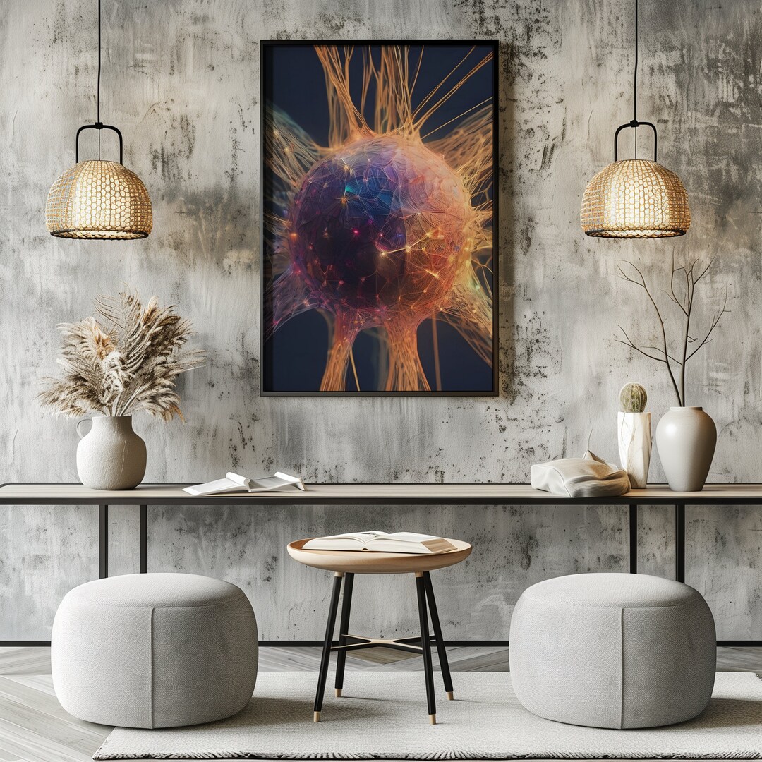 Digital Neural Network Art Colorful Abstract AI Generated Neuroscience ...
