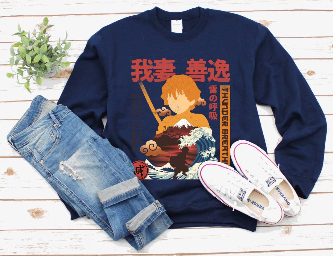 Zenitsu Agatsuma Demon Slayer Anime Sweatshirt, Thunder Breathing ...