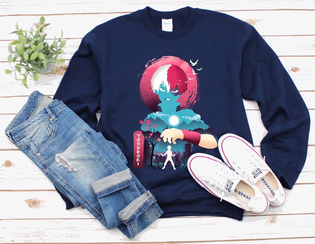 Shoto Todoroki Anime Sweatshirt, Shouto One for All Manga Sweater, My ...