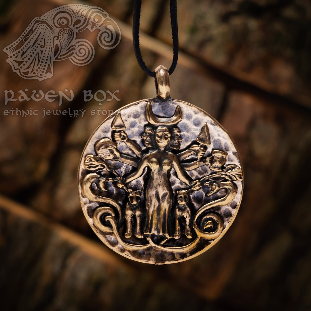 Hecate Triple Moon Goddess Pendant: Greek Mythology Deity. Occult ...