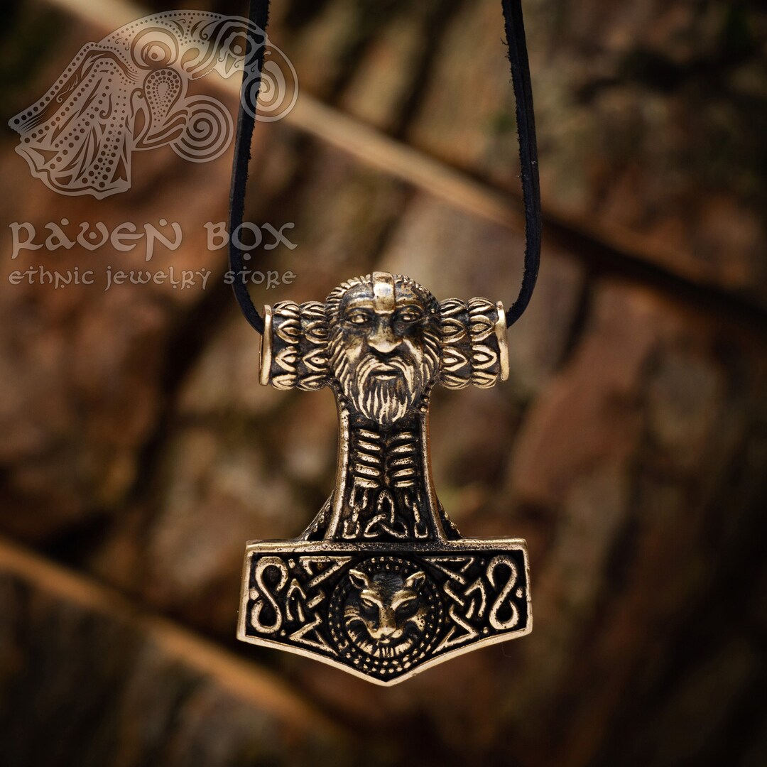 Mjolnir Pendant: Symbol of Power in Scandinavian Mythology. Double ...