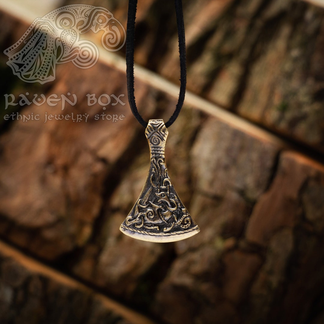 Bronze Perun's Axe Pendant: Norse Style. Symbolizes Strength ...