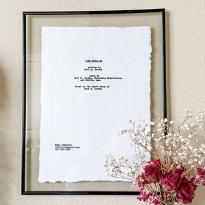 Custom Screenplay Title Page Hand Typed on Cotton Paper and Framed ...
