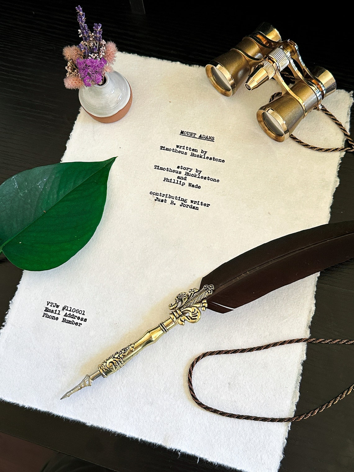 Custom Screenplay Title Page Hand Typed on Cotton Paper and ...