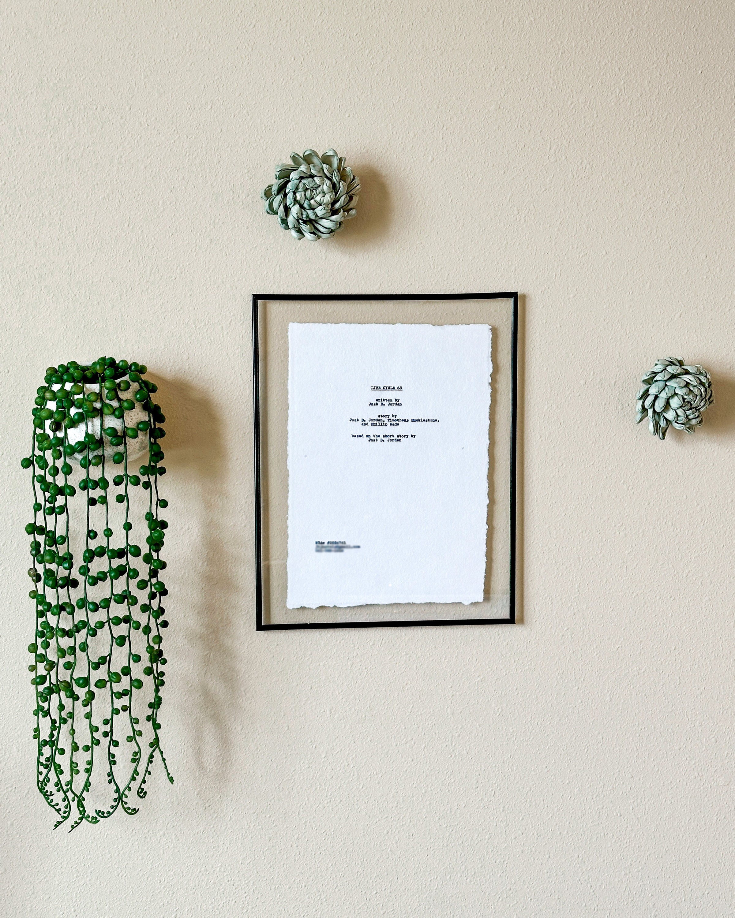 Custom Screenplay Title Page Hand Typed on Cotton Paper and Framed ...