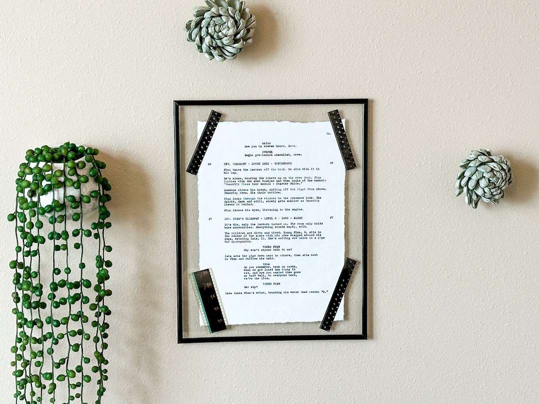 Custom Screenplay/script Page Framed Hand Typed on Cotton Paper and ...