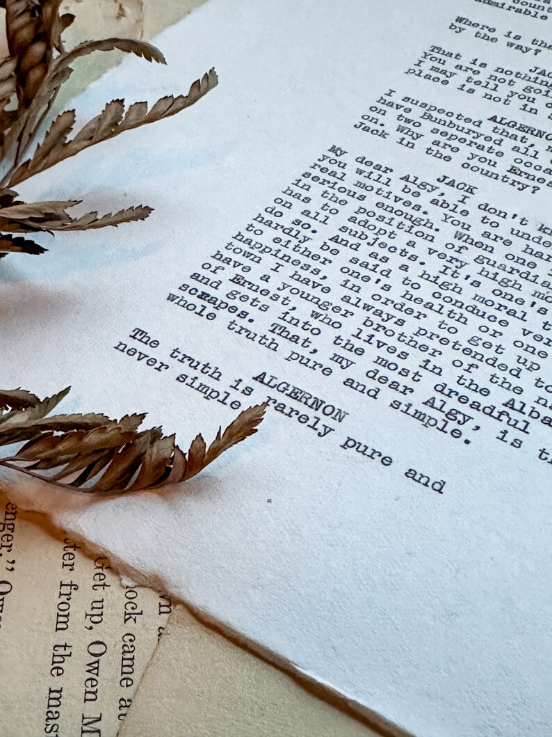 Custom Screenplay/script Page Hand Typed on Cotton Paper and ...