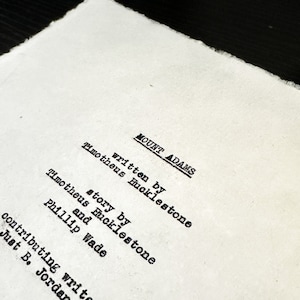 Custom Screenplay Title Page Hand Typed on Cotton Paper and ...