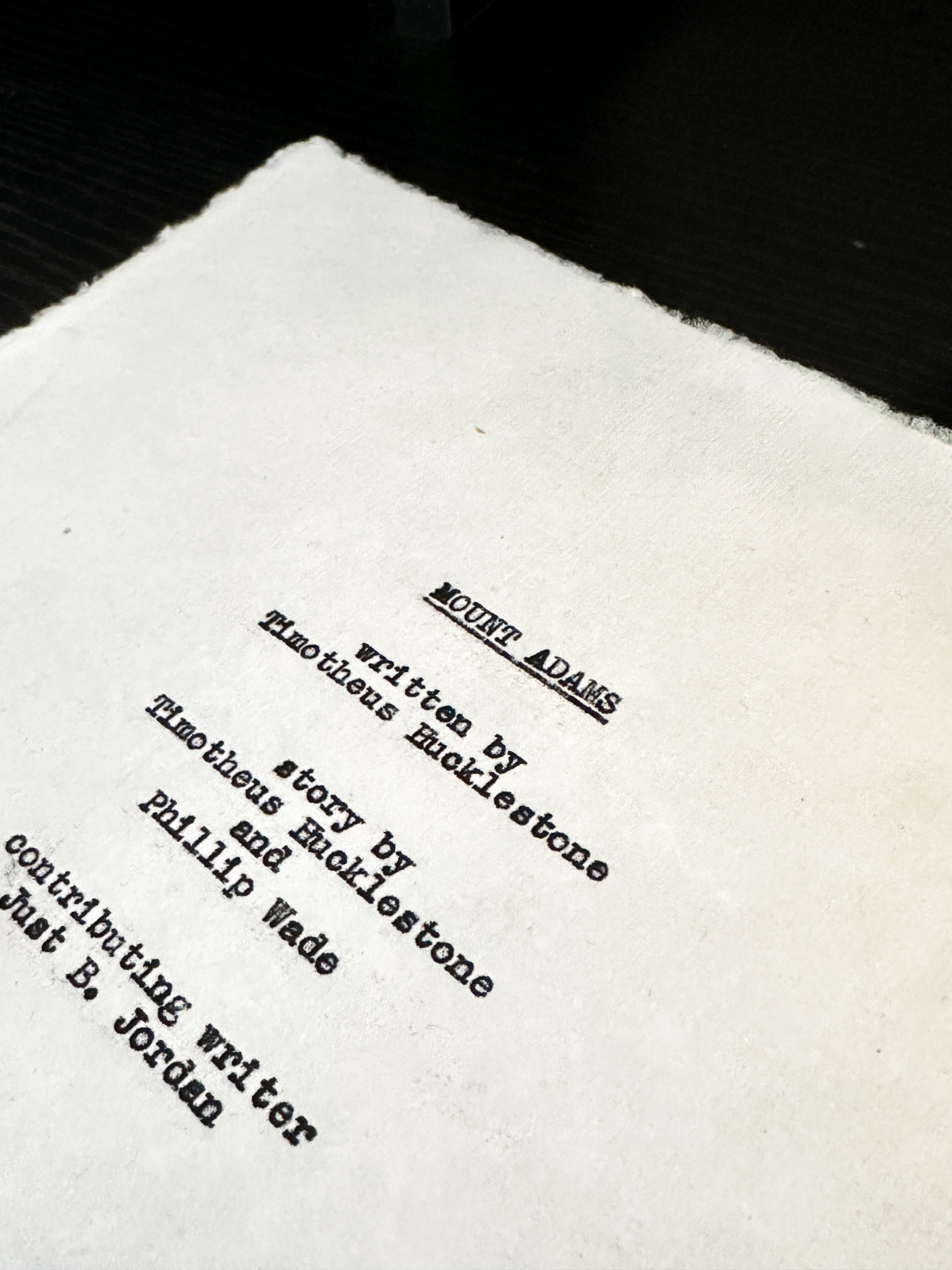 Custom Screenplay Title Page Hand Typed on Cotton Paper and ...