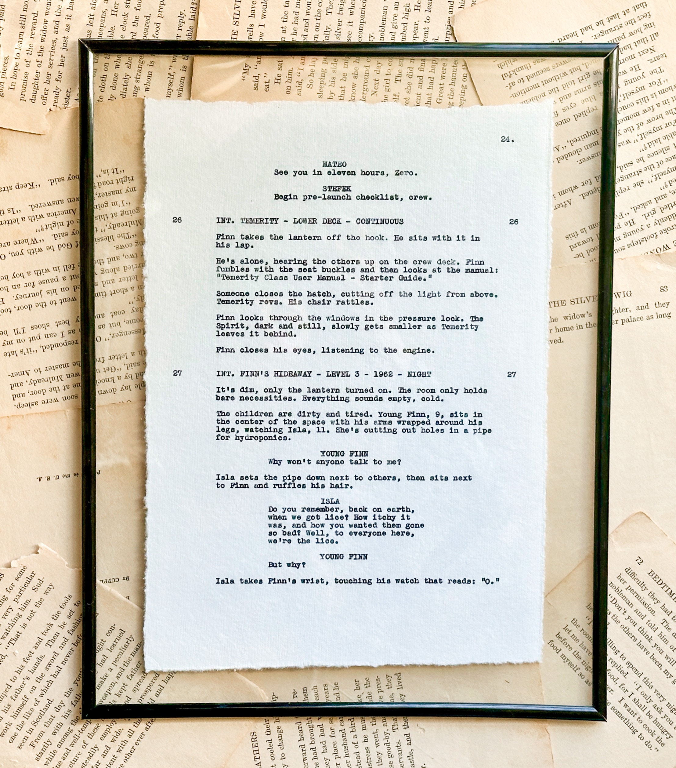 Your Novel/short Story as a Custom Screenplay/script Page - Framed Hand ...