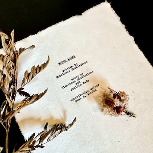 Custom Screenplay Title Page Hand Typed on Cotton Paper and ...