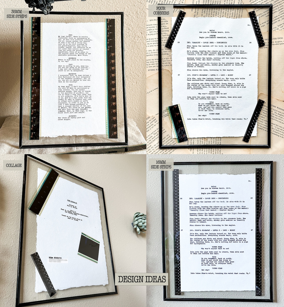 Custom Screenplay Title Page Hand Typed on Cotton Paper and Framed ...