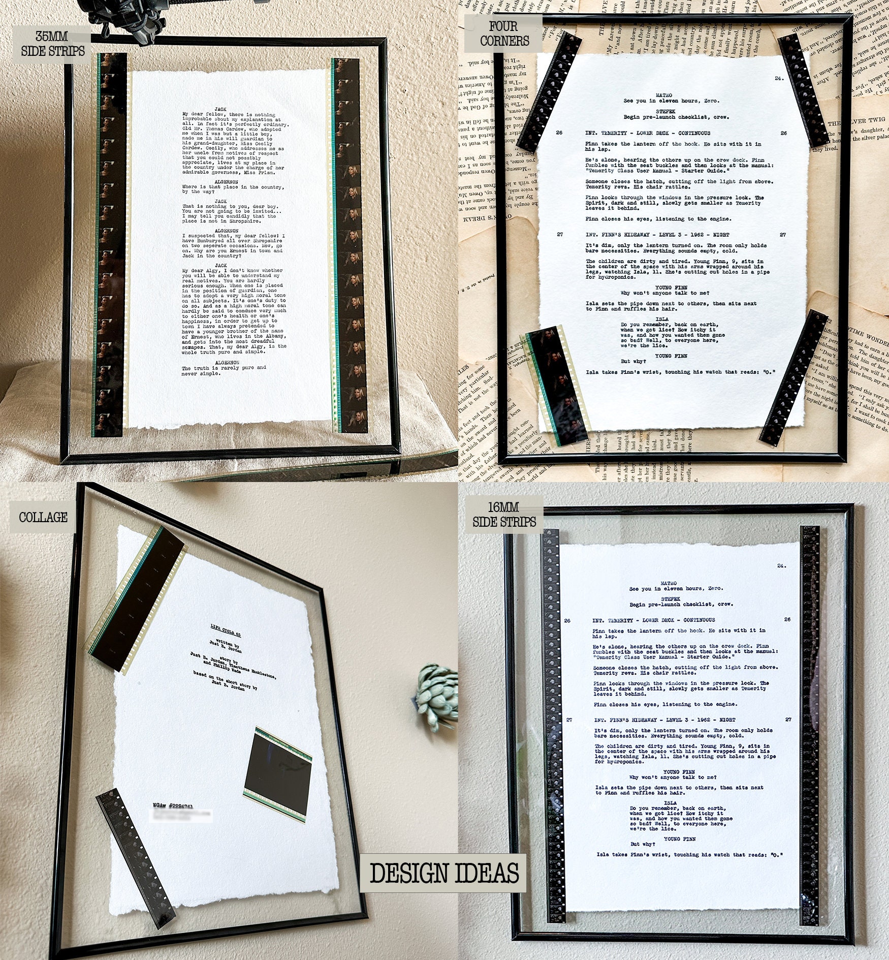 Custom Screenplay Title Page Hand Typed on Cotton Paper and Framed ...
