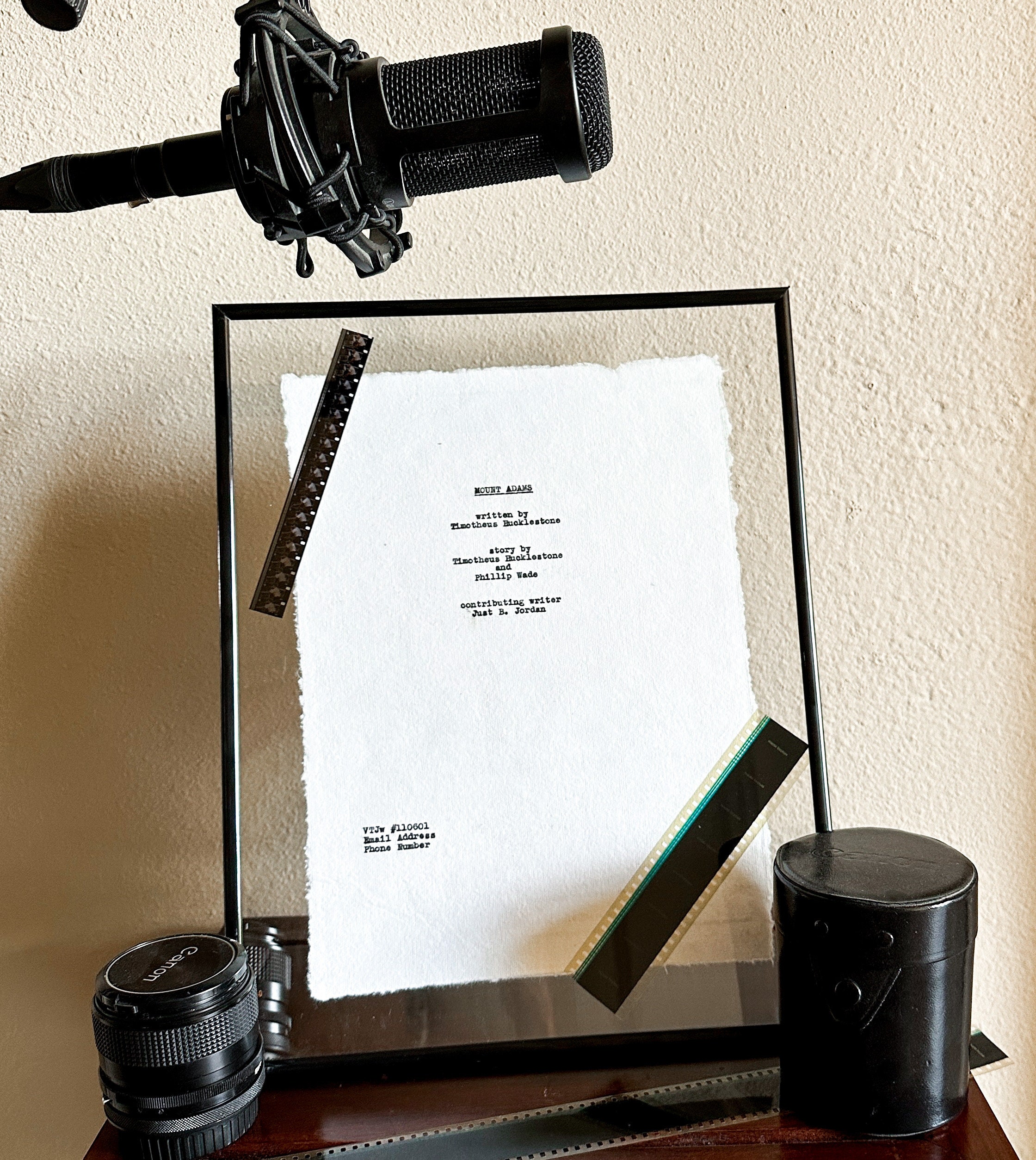 Custom Screenplay Title Page Hand Typed on Cotton Paper and Framed ...