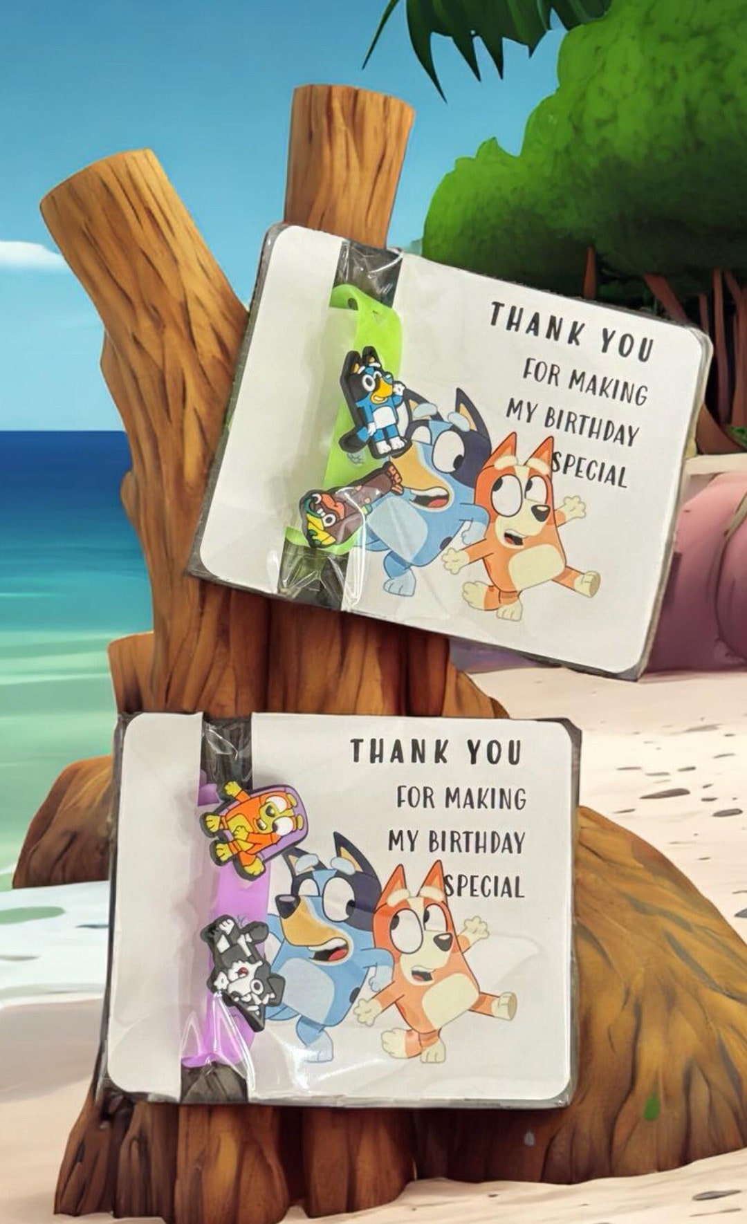 Bluey Party Favor Bracelets and Thank You Cards - Etsy