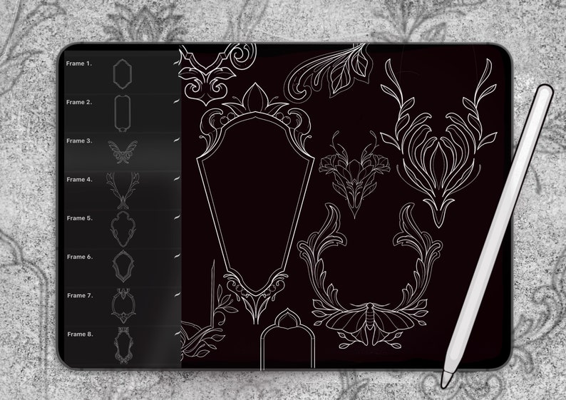 Neo Traditional Frames Tattoo Style for Procreate Tattoo Brush Set Art ...