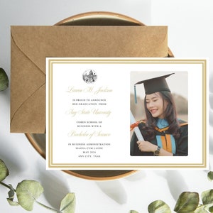University Graduation Announcement TEMPLATE, Bachelor's/master's Degree ...
