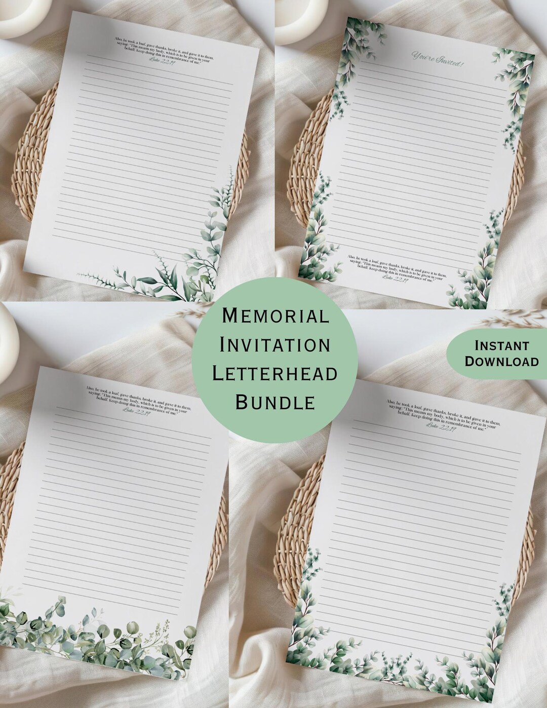 Memorial Invitation, JW Letter Writing, JW Letterhead, Memorial ...