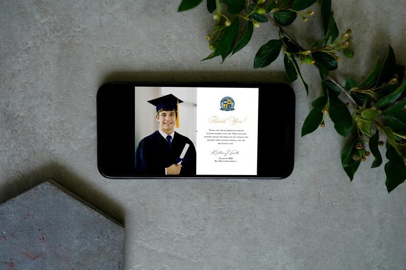 University Graduation Thank You Card TEMPLATE, Thank You From Bachelor ...