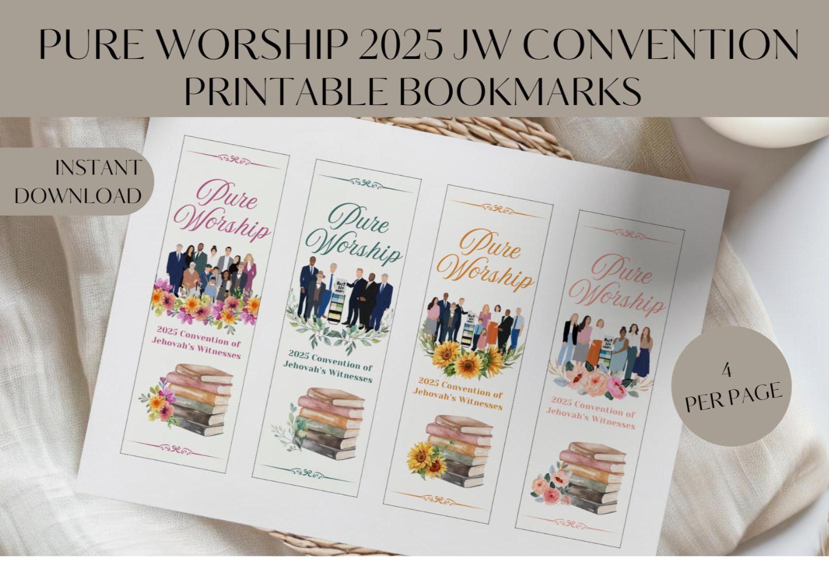 2025 JW Pure Worship Convention Printable Bookmarks, JW Convention ...