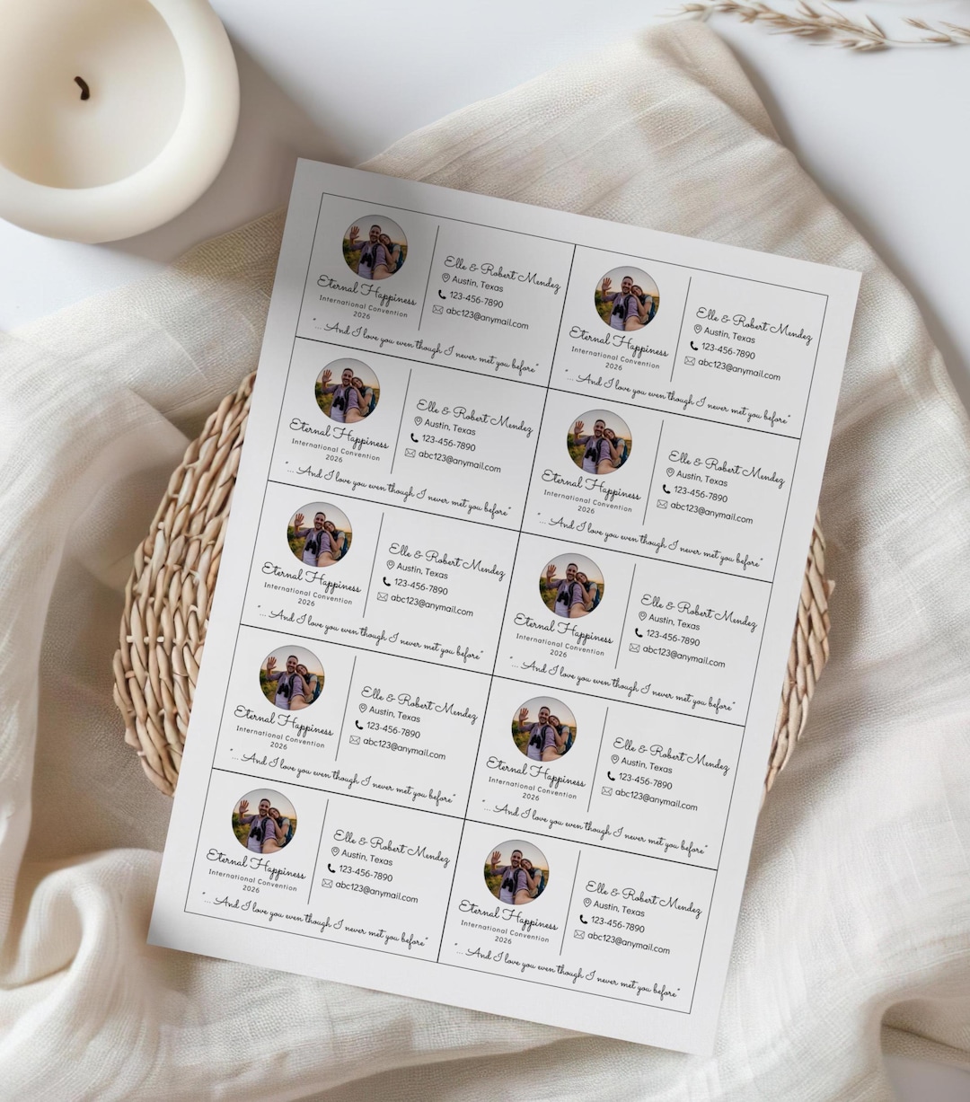 Personalized Convention Contact Cards, 2026 Eternal Happiness, JW ...