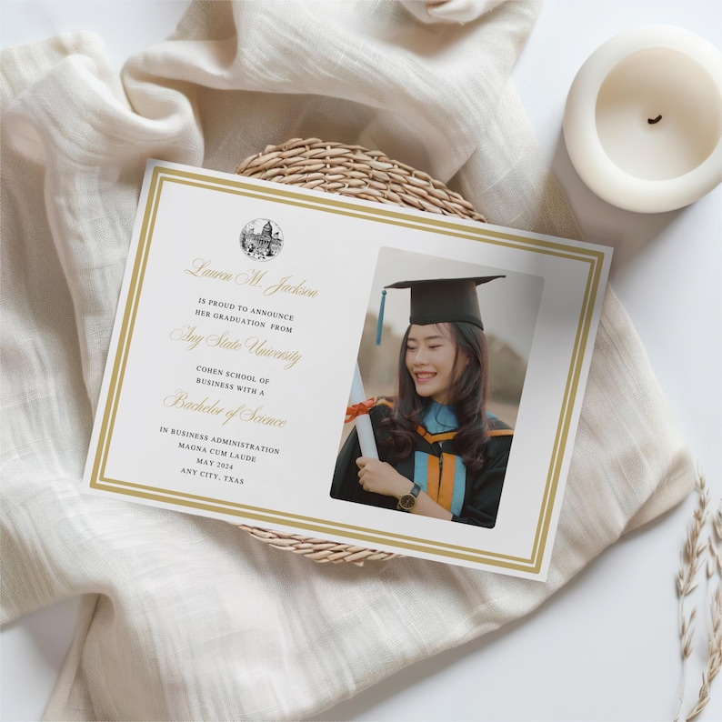 University Graduation Announcement TEMPLATE, Bachelor's/master's Degree ...