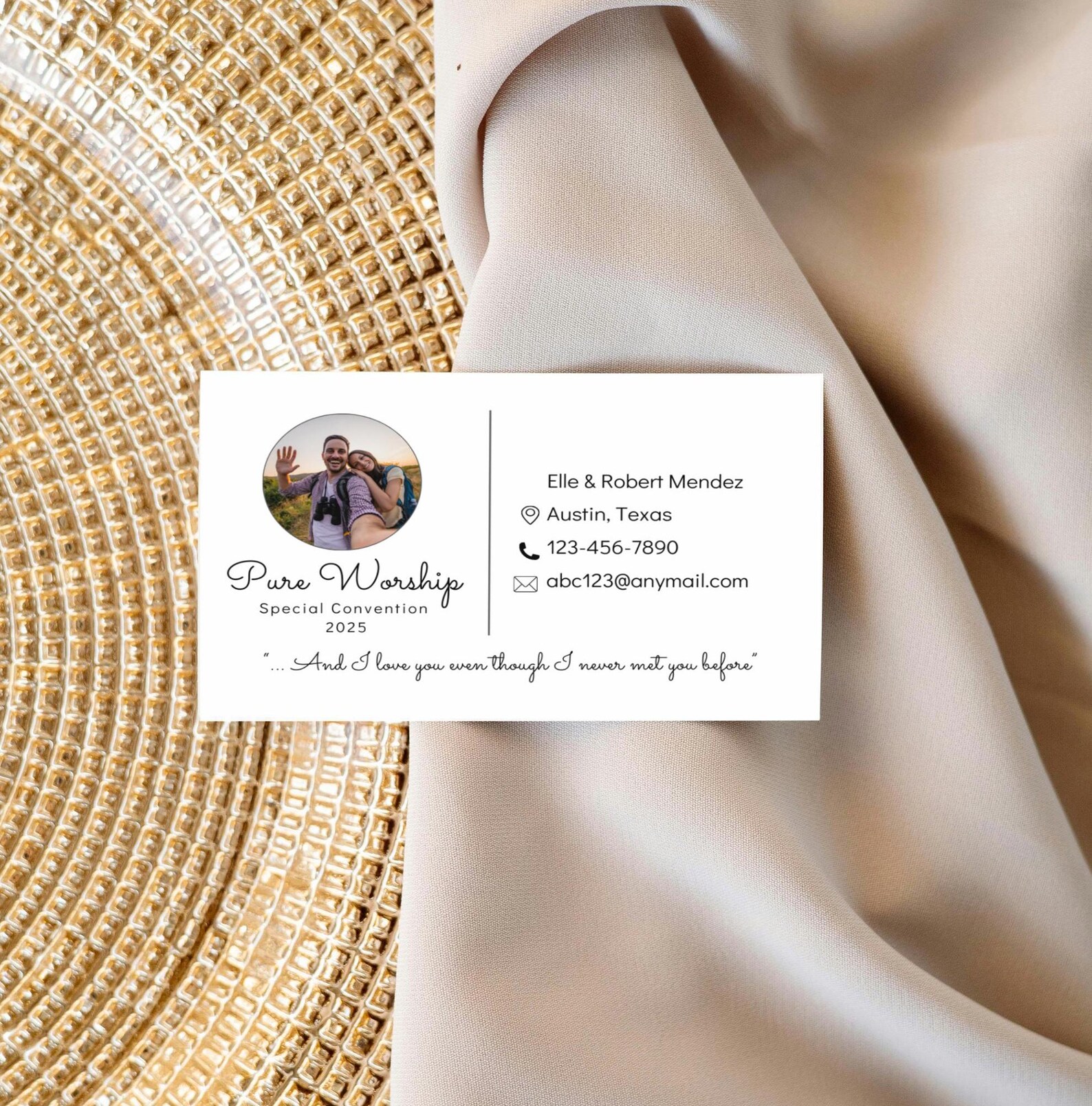 Personalized Convention Contact Card, Pure Worship 2025, JW Printable ...