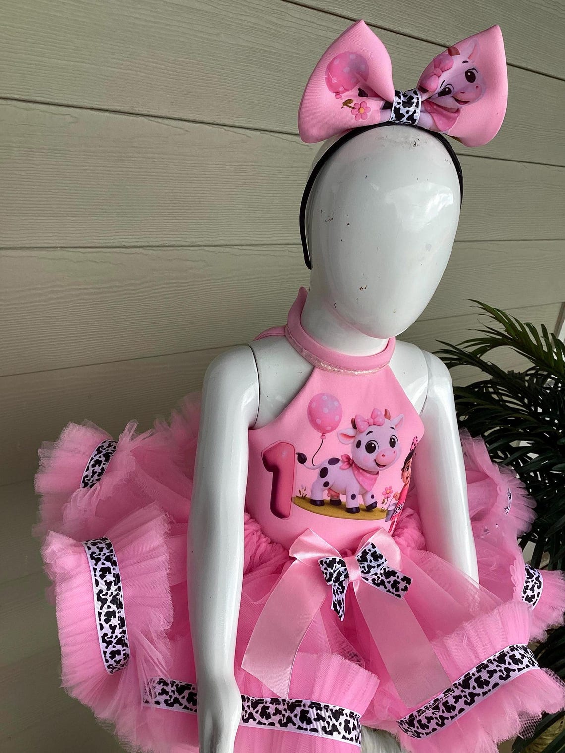 Pink Cow First Birthday Tutu Outfit:,farm Theme, Farm Party Dress - Etsy