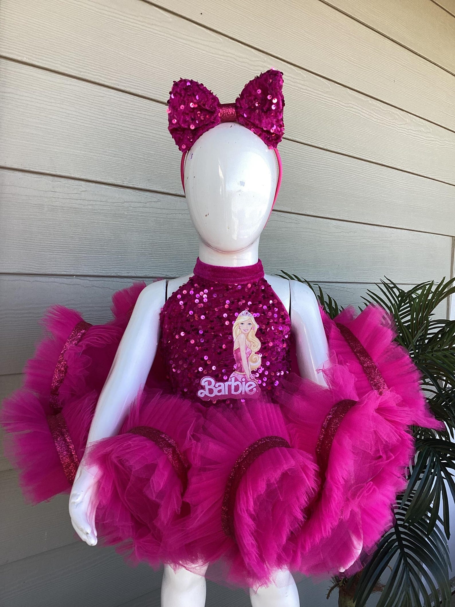 Barbie Inspired Birthday Outfit, Custom Sequin Top & Pink Tutu - Etsy