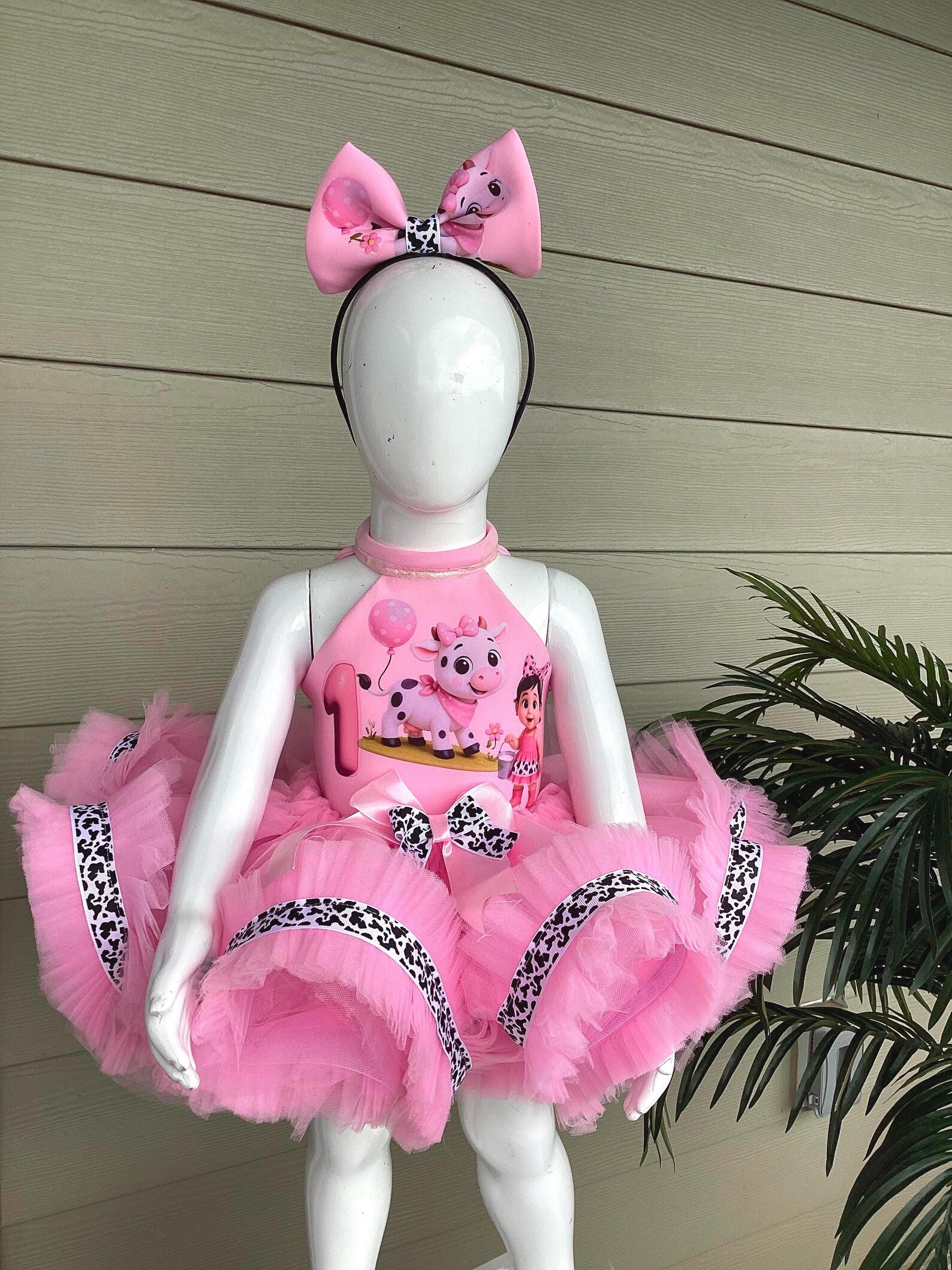 Pink Cow First Birthday Tutu Outfit:,farm Theme, Farm Party Dress - Etsy