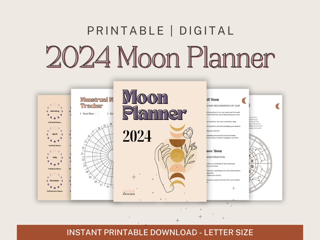 Moon Planner 2024 / Moon Journal/ Moon Phase/ Moon Workbook/ Astrology ...