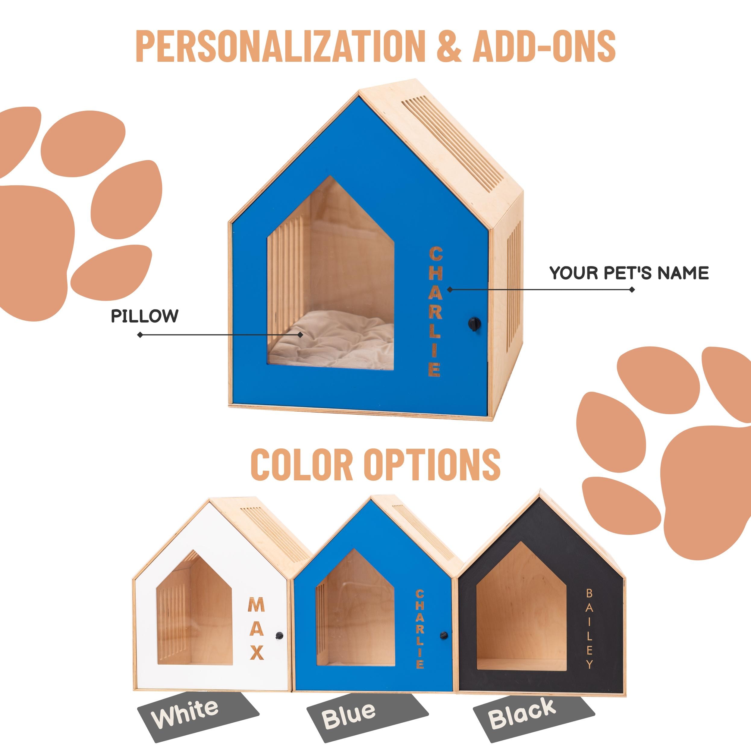Custom Dog House, Puppy House With Door, Personalized Pet Furniture ...