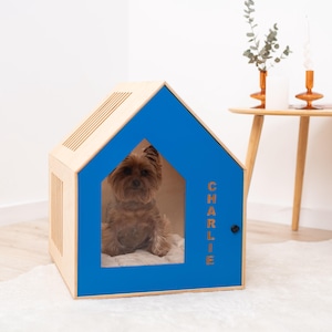 Personalized Dog Crate, Puppy House With Door, Custom Pet Furniture ...