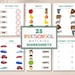 Printable Matching Worksheets- Kindergarten Preschool Activity, Pre-k ...