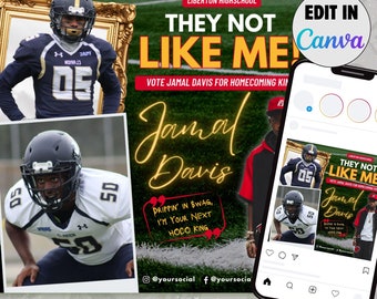 Homecoming Flyer Canva Template Vote for HOCO Queen, Voting Prom ...