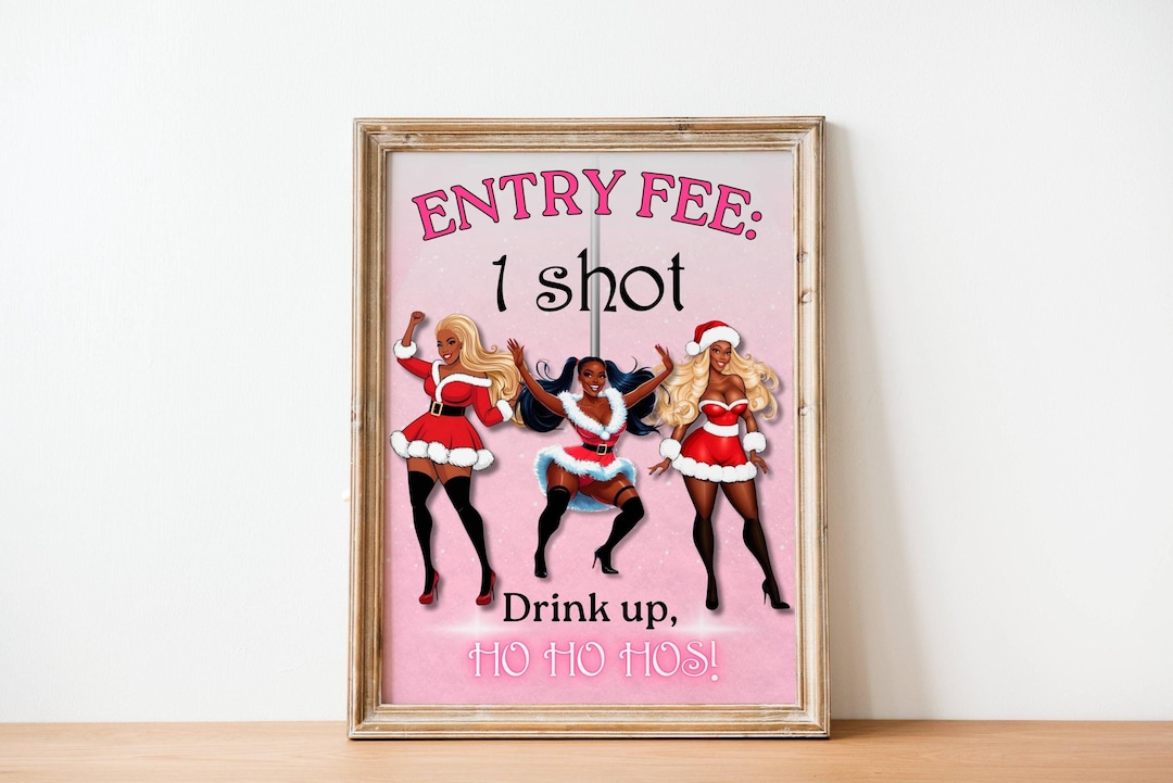 Entry Fee One Shot Christmas Party Sign- Printable Funny Friendsmas ...