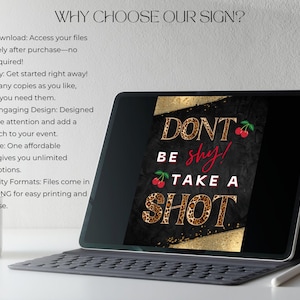 Don't Be Shy Take a Shot Cheetah Print Sign- Printable Entry Fee Shot ...