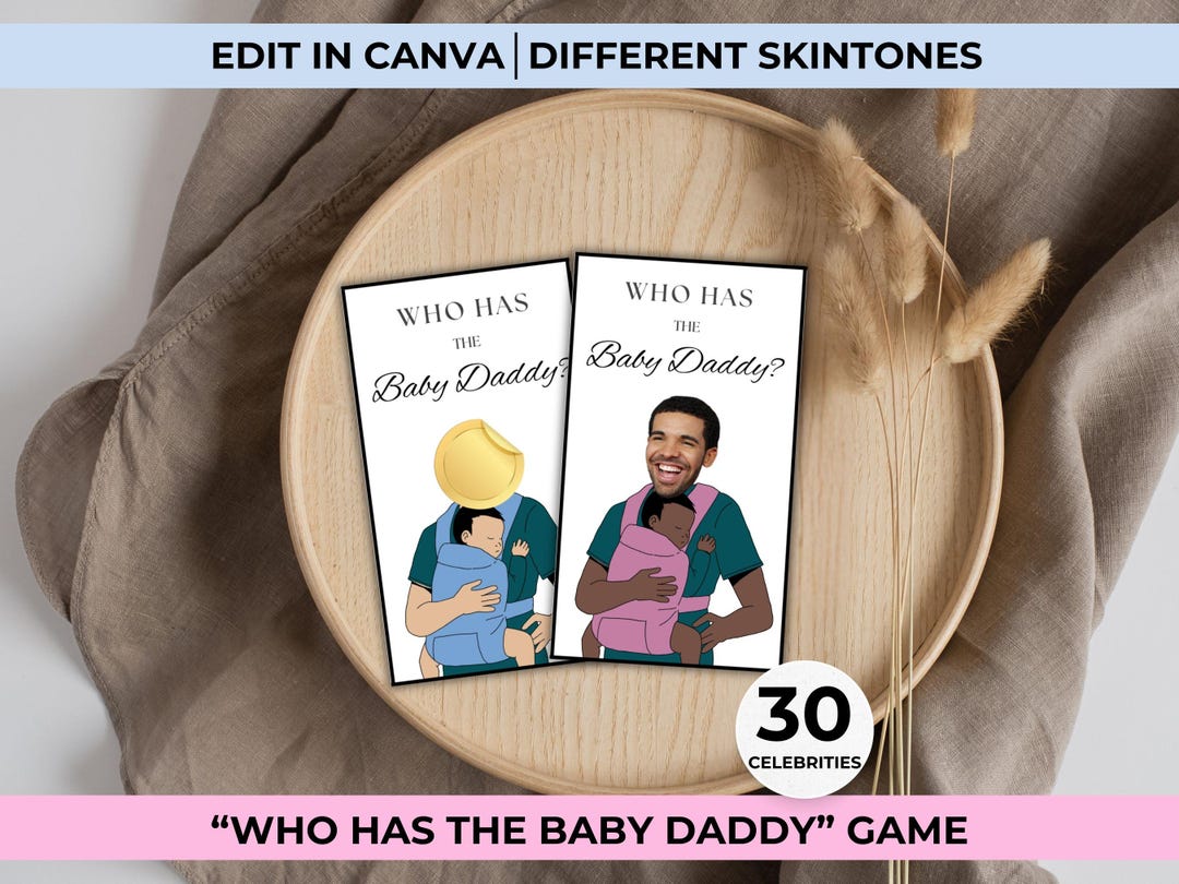 Who Has the Baby Daddy Baby Shower Game Editable Celebrity Scratch off ...