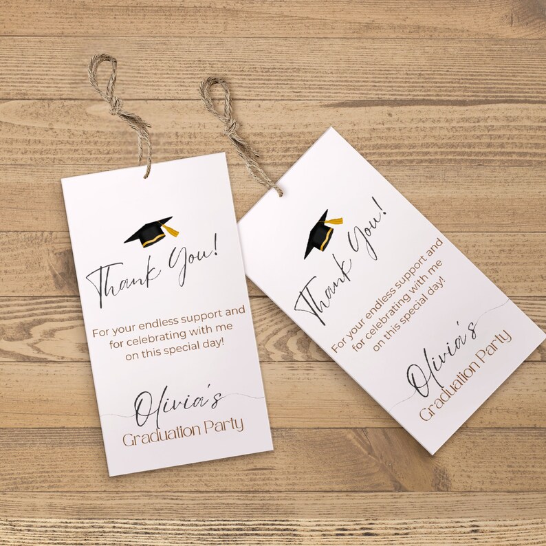 Editable Graduation Favor Tag Template Printable Grad Party Thank You ...