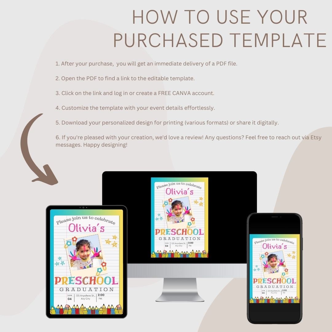 Editable Preschool Graduation Invitation With Photo Printable Prek ...